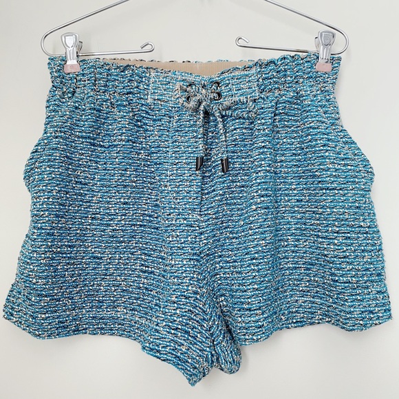 Balenciaga | Shorts | Balenciaga Blue Teal Tweed Boucle Shorts 4 M 4 6 ...